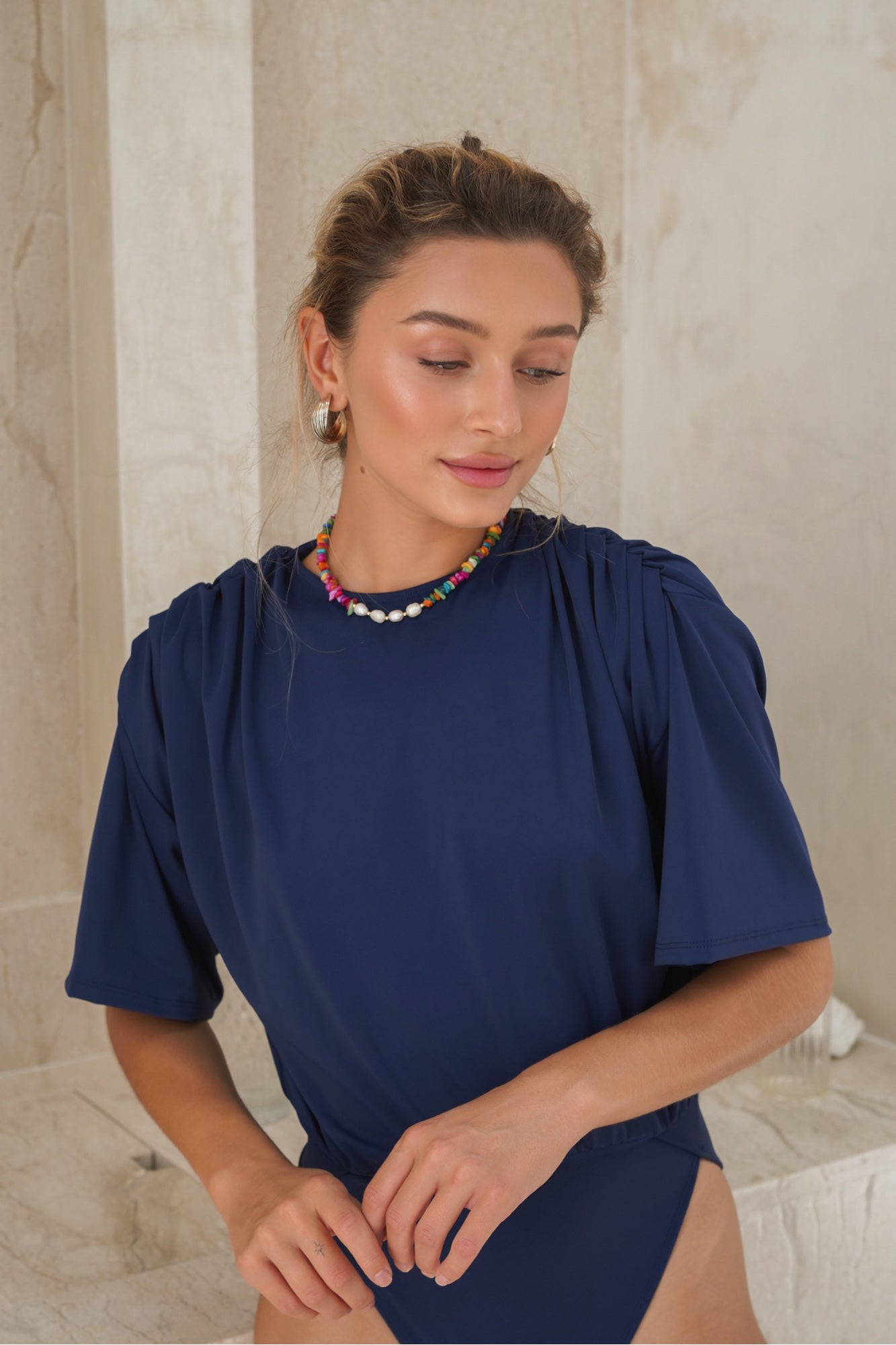 ANAVA PARIS I Modest Swimwear I Mona set with Ana Wrap Skirt - Navy